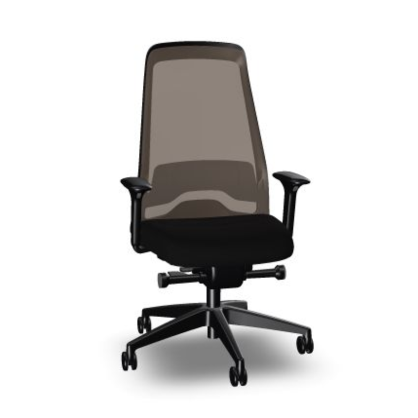 Lindbak | Interstuhl Every 217 høy kontorstol - Sort mesh rygg / Sort…
